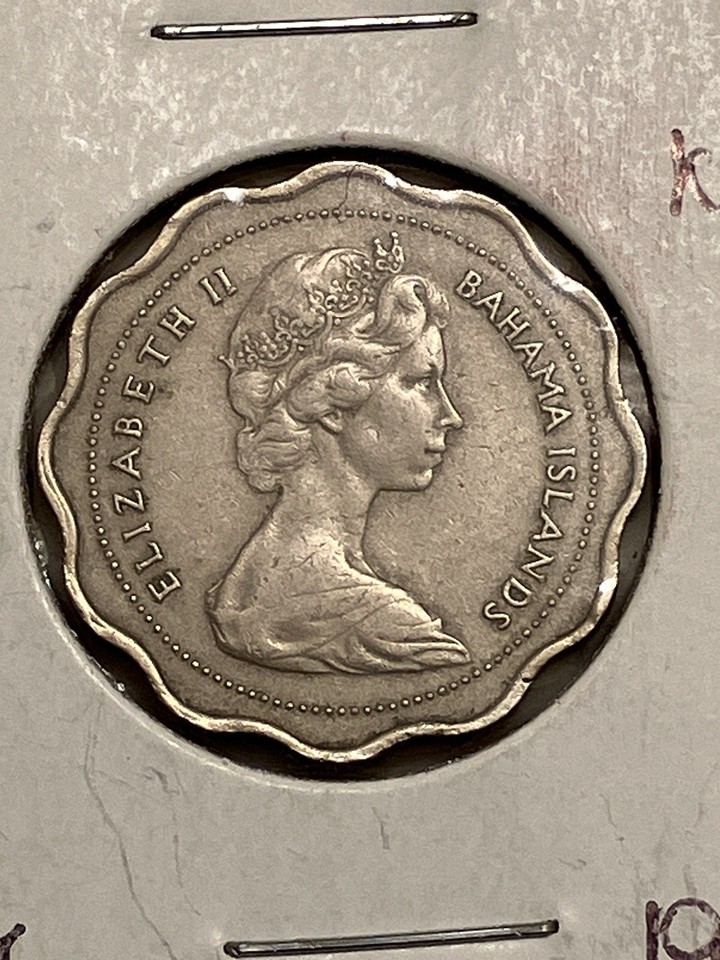 1966 Bahamas Ten Cent Old Antique Caribbean Fish Dime Foreign World ...