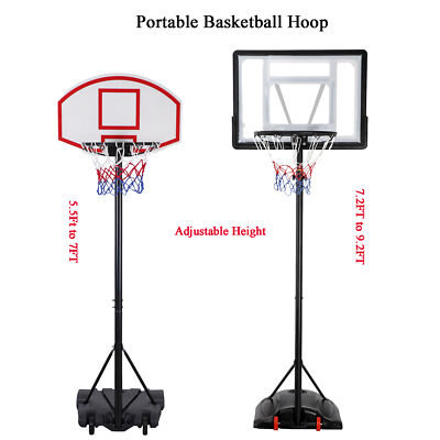 Basketball Hoop Outdoor Adjustable 7 Ft/9FT Portable Basketball Goals ...