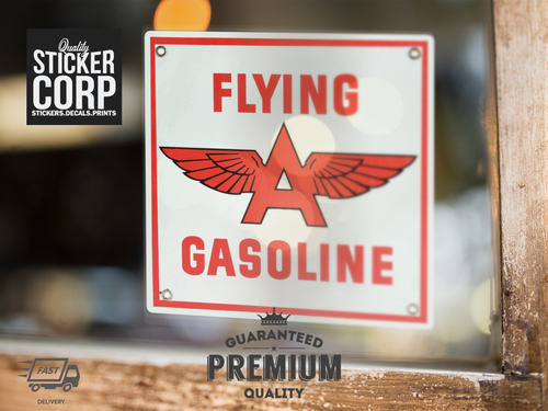 VINTAGE STYLE 1950S RETRO FLYING A GASOLINE PORCELAIN PUMP PLATE ...