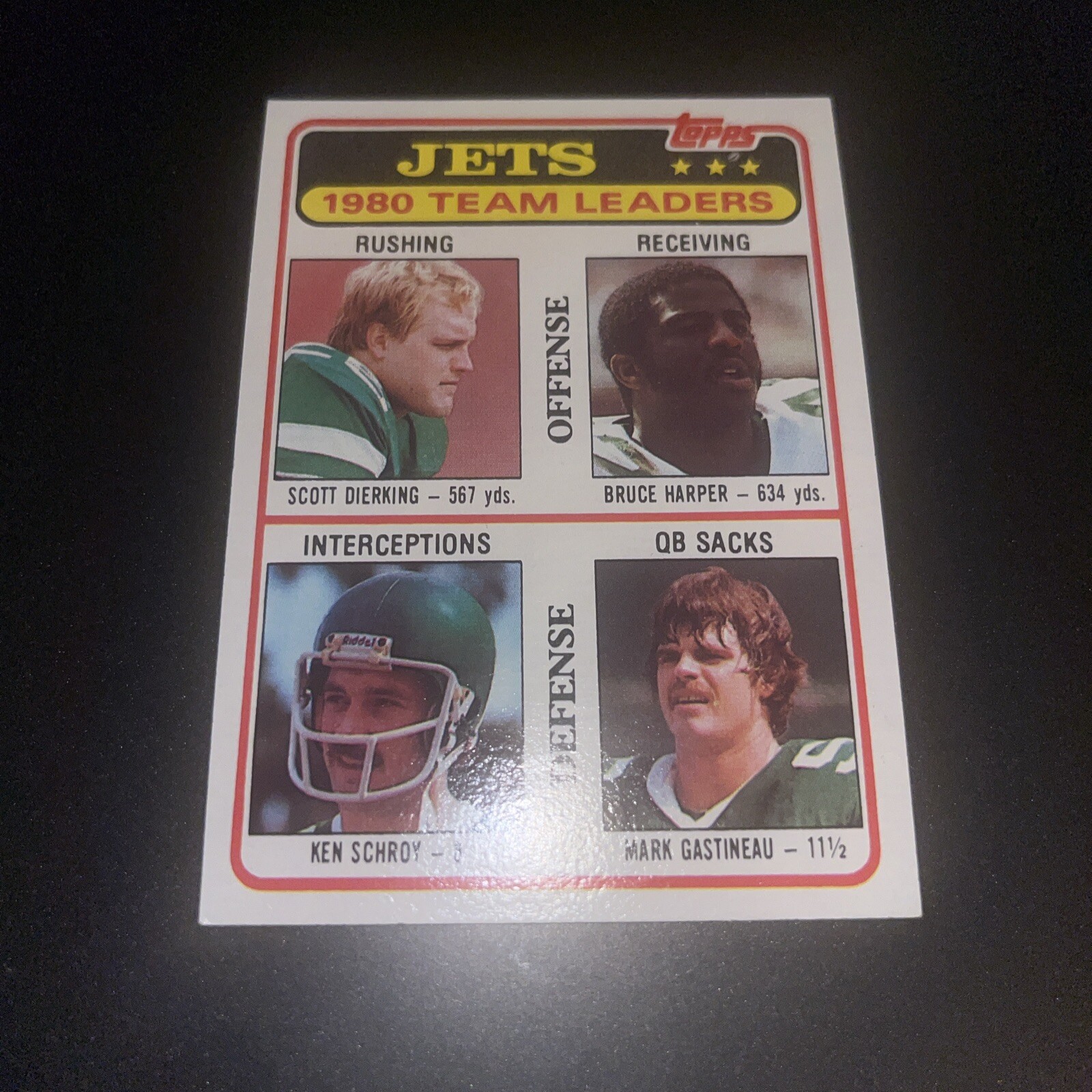 New York Jets Team Leaders 1981 Topps Football Card #132 w/ Mark ...