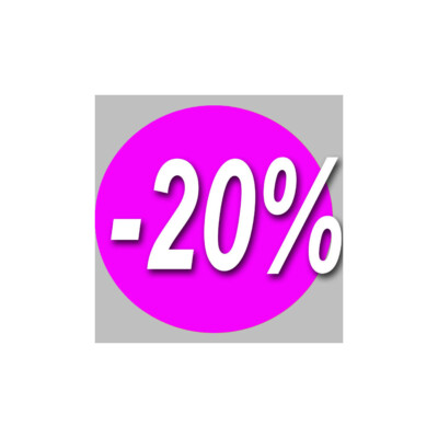 solde 20% rond - 20cm - Sticker/autocollant | eBay