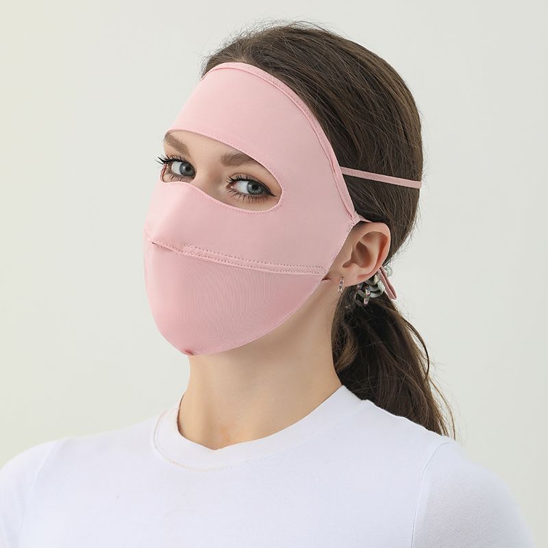 Fashion Solid Full Face UV Protective Mask Breathable Soft Hanging Ear ...