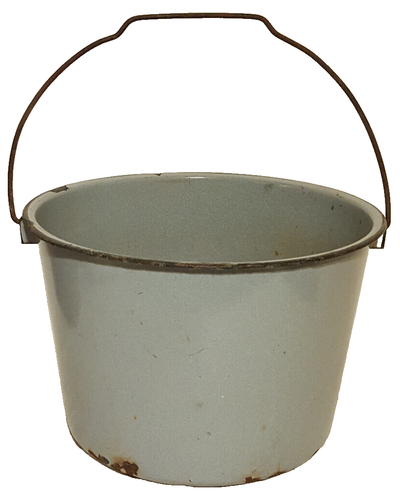 Antique Vintage Blue Enamel Berry Pail Milk Bucket 11" x 7.5" | eBay