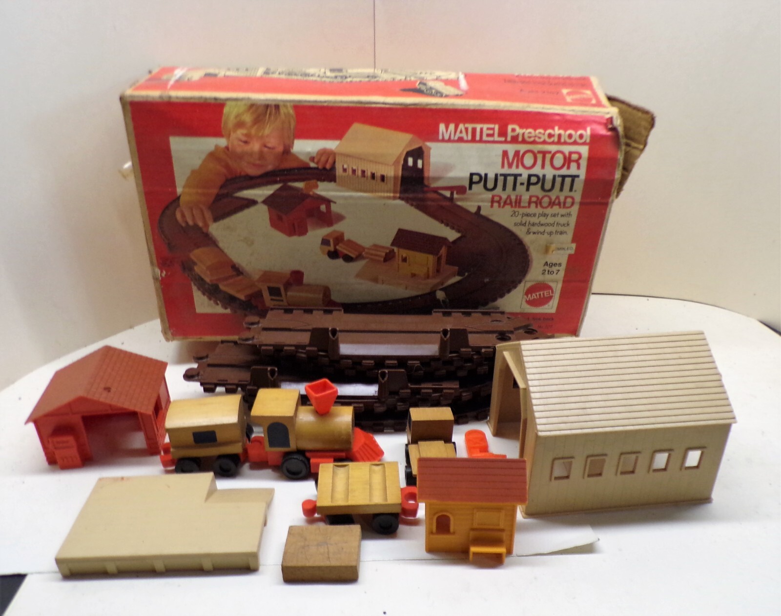1976 Mattel Putt-Putt All Aboard Motor Railroad Train Wood Parts Toy ...
