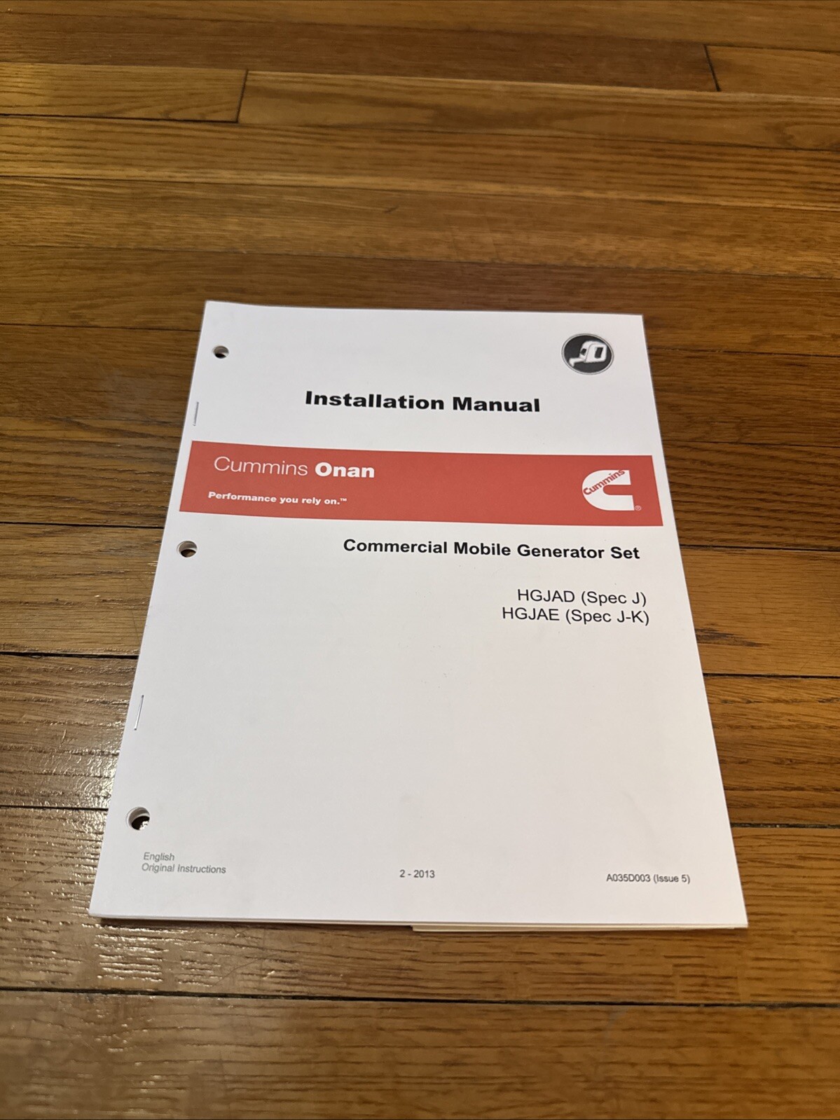 Cummins Onan Mobile Generator HGJAD HGJAE Installation Manual OEM | eBay
