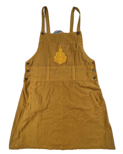 JAYLI Womens L Yellow Boho Overall Dress Embroidered Floral Pockets NWT ...