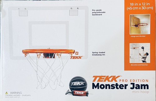 NEW Tekk Pro Edition Monster Jam Mini Basketball Hoop 18"x12 ...