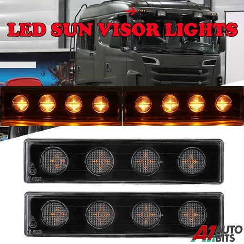 Für Scania Lkw 24v LED Orange Bernstein 2X Sonnenblende Markierer ...