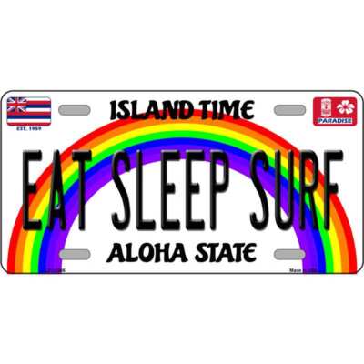 Eat Sleep Surf Novelty Metal License Plate Tag LP-12566 | eBay