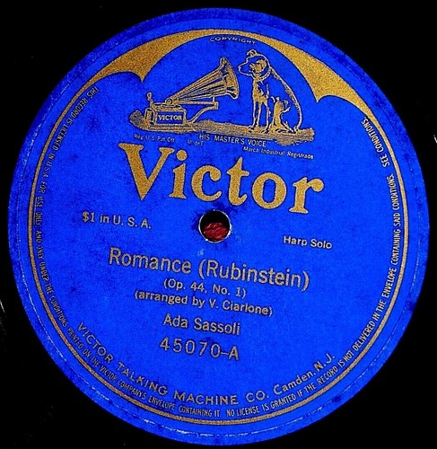 Ada Sassoli Romance / Gavotte in B Minor 78 PLAY GRADED Fully Tested | eBay