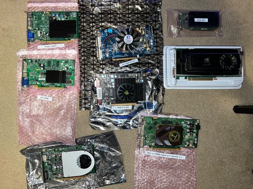 6 Nvidia + 2 AMD/ATI Graphics Cards, Working Vintage GPUs lot, retro ...