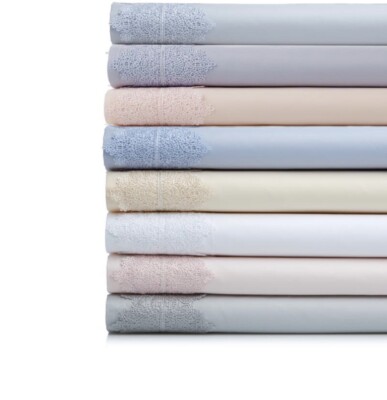 Vicky Tiel PARIS for Highgate Manor 500 TC Lace Sheet Set Gray Full | eBay