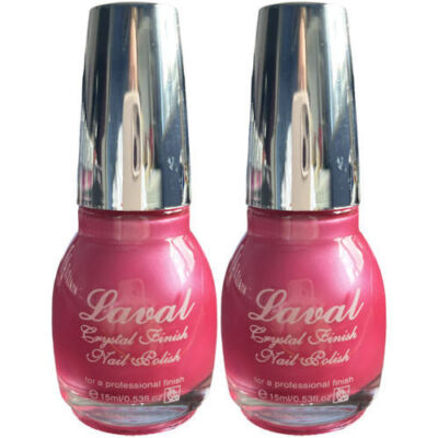 Laval Cosmetics Nail Polish 2 Pack - Ultra Magenta Crystal Finish ...