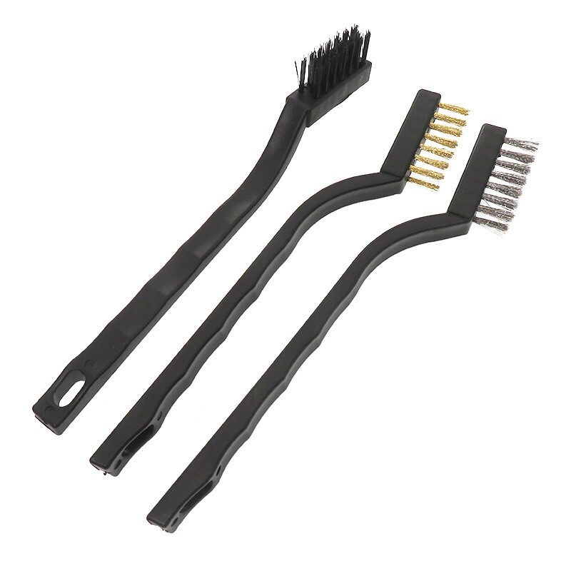 30x Stainless Steel Nylon Brass Scrub Brushes Metal Remover Mini Wire ...
