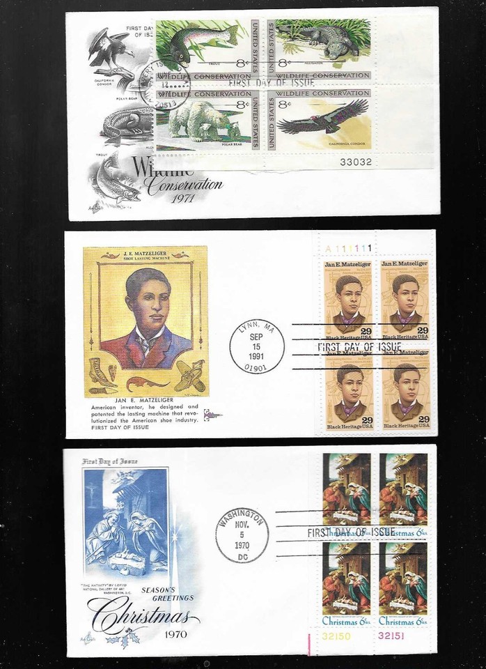 US FDC FIRST DAY COVERS COLLECTION LOT OF 18 WITH PLATE BLOCKS | eBay