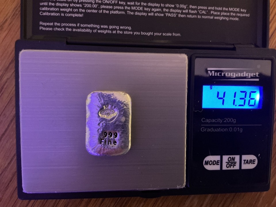 Hand Poured .999 Pure Silver Ingot 41.35g | eBay UK
