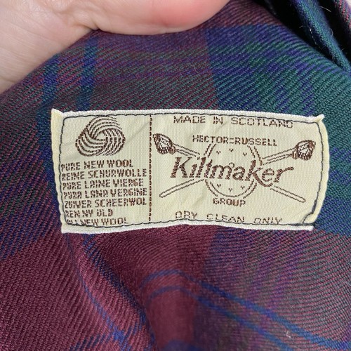Hector Russell Kiltmaker Kilt 28 Scotland Red Green Plaid UK Wool HOLES ...