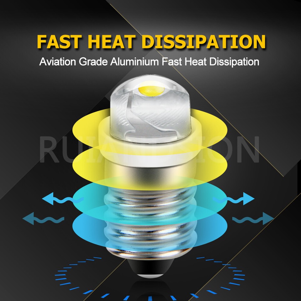 2x Miniature Screw Base Light Bulb E10 0.5W Lamp LED Flashlight Torch ...