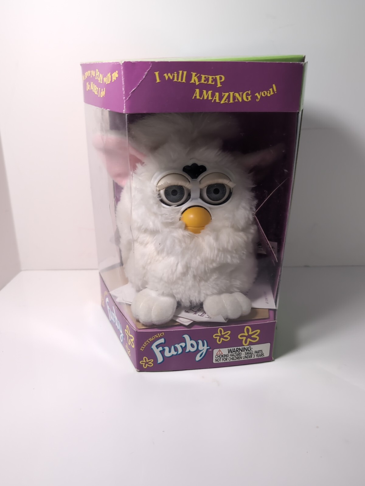 1998 Electronic Furby Snowball White 70-800 Tiger Electronics In Box
