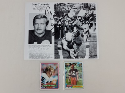 Don Cockroft Cleveland Browns NFL Signed Autographed 8x10 Photo Plus 2 ...