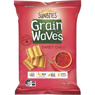 Sunbites Grain Waves Wholegrain Chips Sweet Chilli Pack 170g | eBay