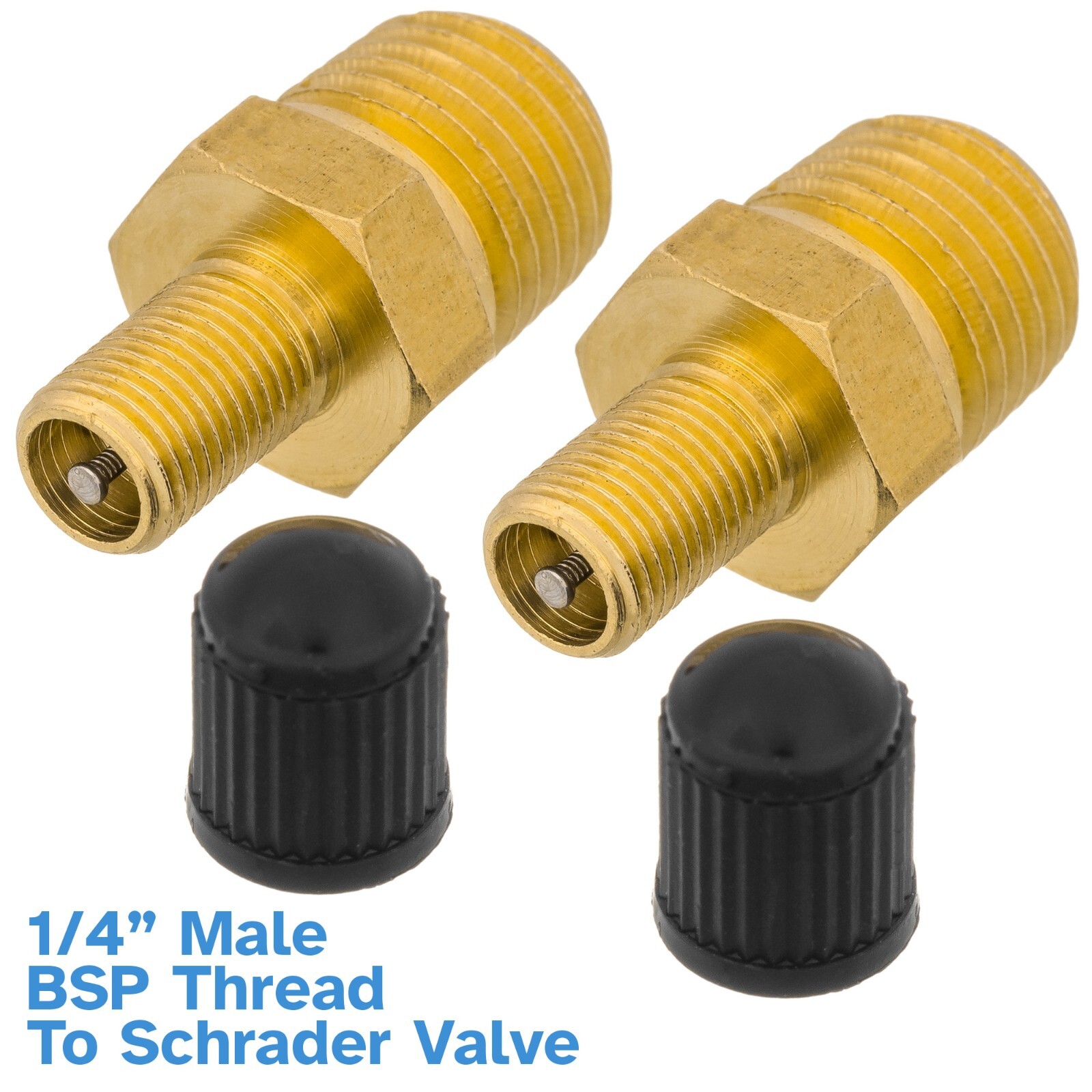 2pcs 300PSI 23mm Schrader Tusck Pneumatic Valve 1/4" BSP Pressure Air ...