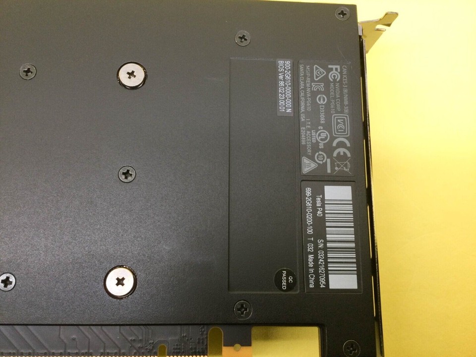 NVIDIA Tesla P40 24GB DDR5 GPU Accelerator Card Dual PCI-E 3.0 x16 FOR ...