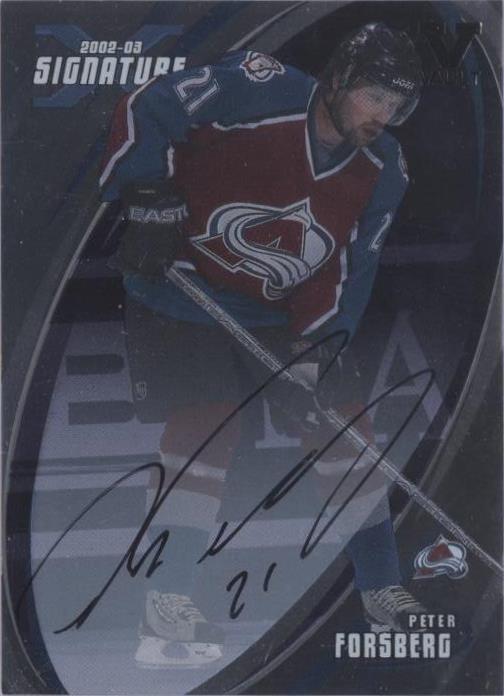 2002-03 In the Game Be A Player Signature Series - Peter Forsberg #102 ...