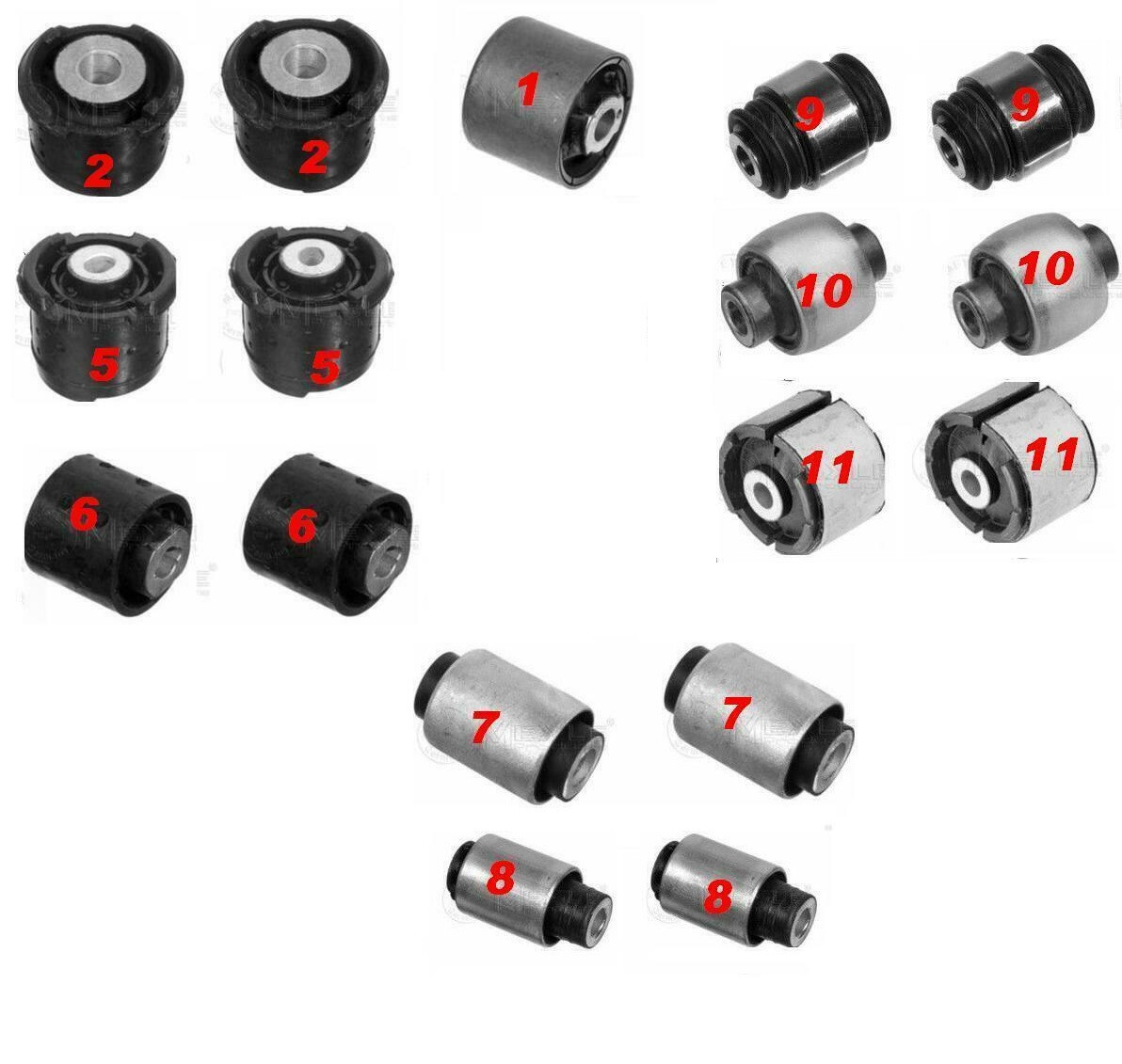 BMW 316 318 320 323 325 330 E46 REAR AXLE SUBFRAME DIFF BUSH TRAILING ...