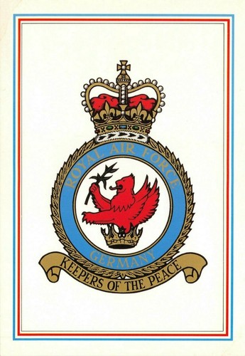 Postcard RAF Royal Air Force GERMANY Keepers of the Peace Crest Badge ...