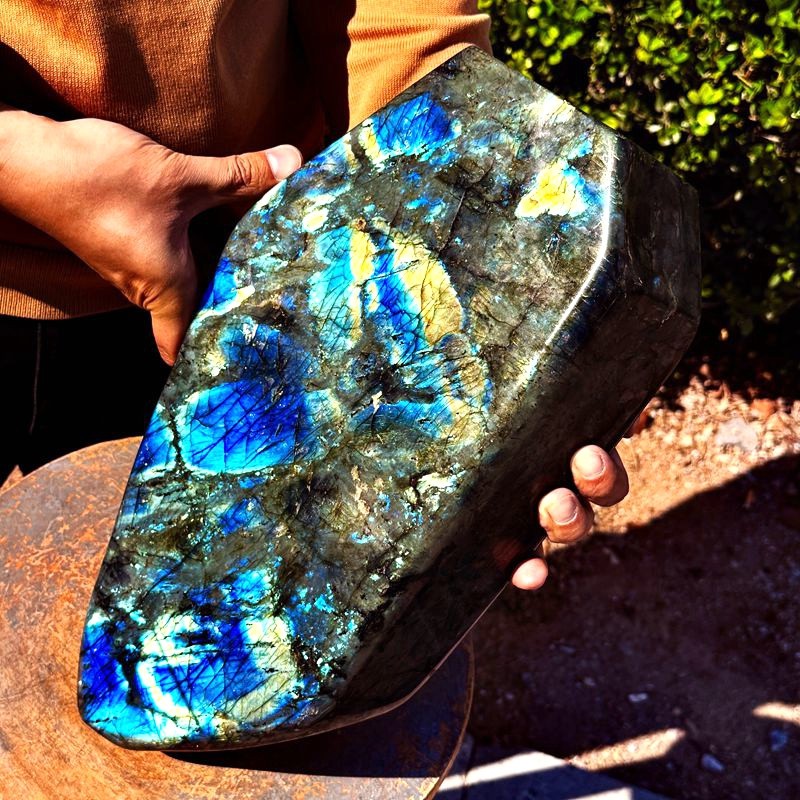 25.43LB Top natural Labrador flash moonstone quartz crystal mineral ...