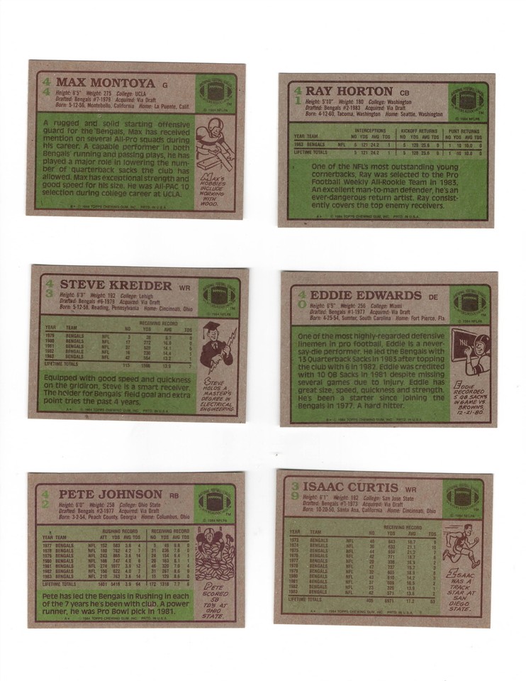 1984 Topps #39 Isaac Curtis NM/Mint | eBay