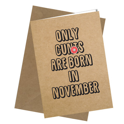 #320 November Birthday Card / Greetings Card / Comedy / Rude / Funny ...