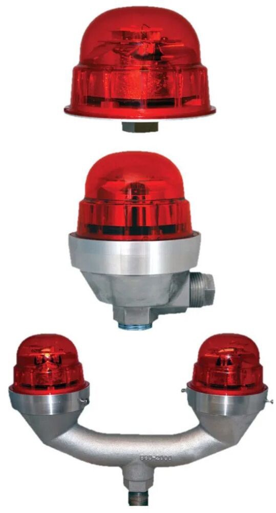 Dialight 8602R02001, 120 VAC, Red, Aluminum, HazLoc LED Obstruction ...