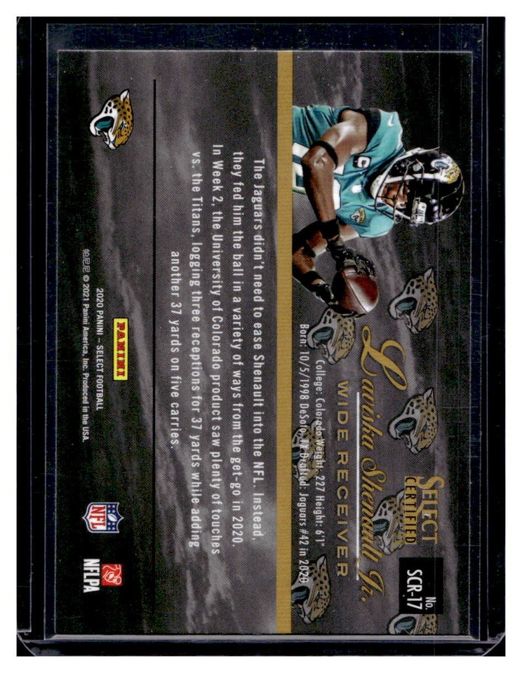 2020 Panini Select #SCR-17 Laviska Shenault Jr. Select Certified Insert ...