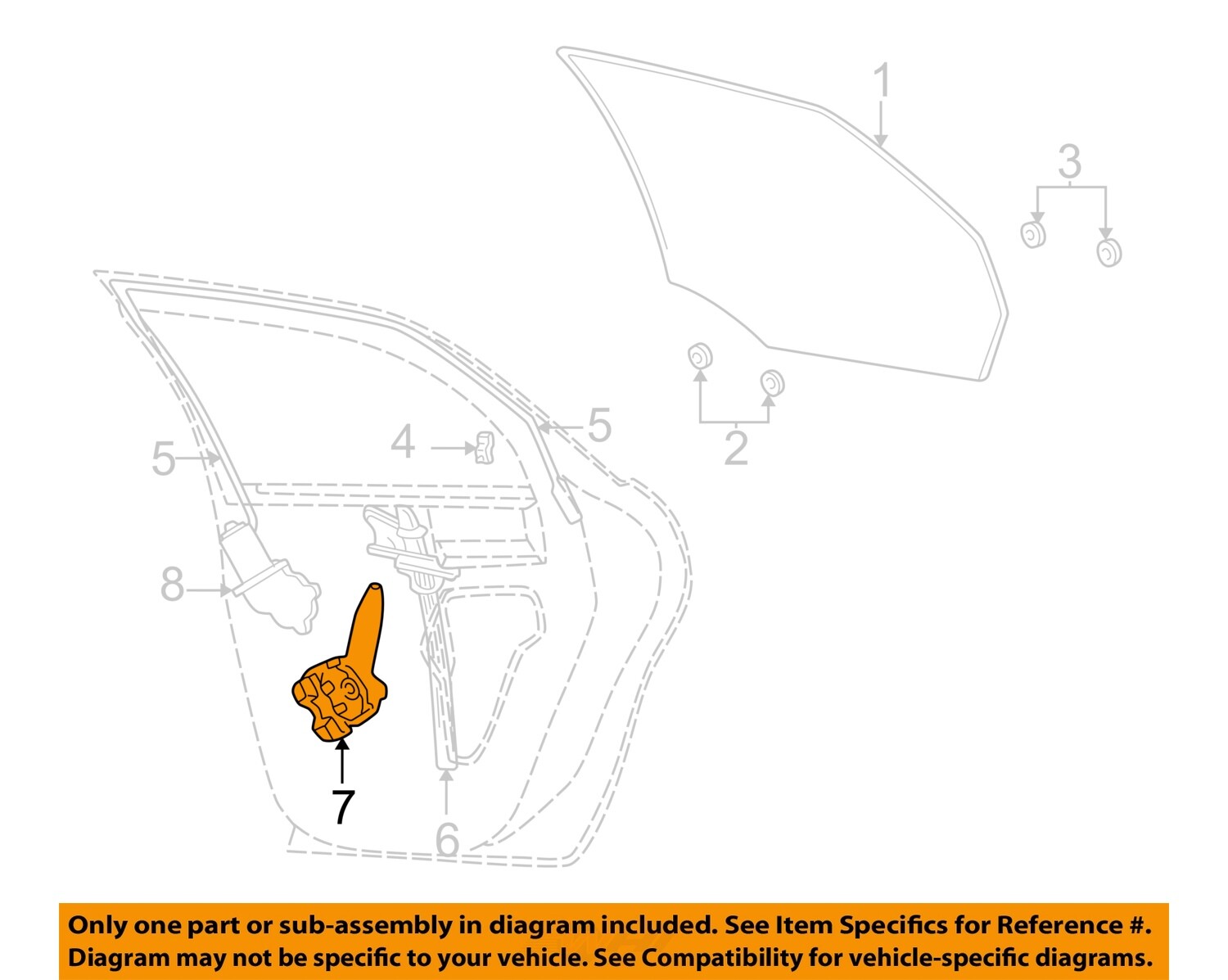 FORD OEM 95-07 Mystique Rear Door Glass Hardware-Regulator ...