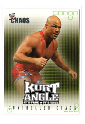 2004 Fleer WWE Chaos Controlled Chaos Kurt Angle #4 Insert Gold Medal ...