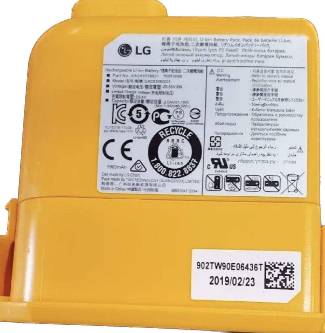 OEM LG CordZero A9 A900 A905 A906 A907 A908 Rechargeable Lithium-ion ...