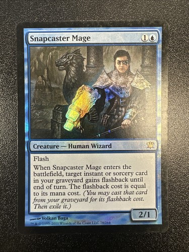 MTG Magic the Gathering Snapcaster Mage 78/264 Innistrad Foil Rare LP ...