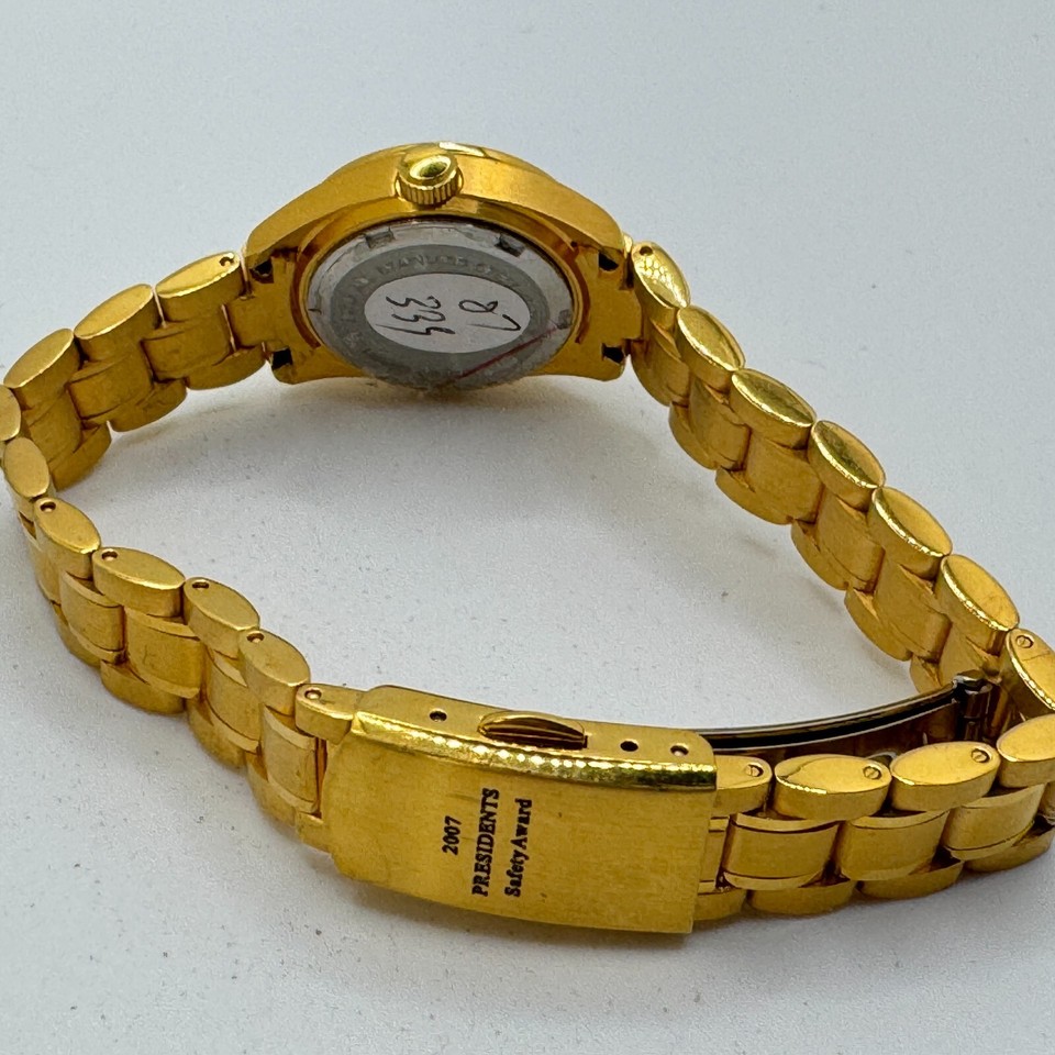 Amtrak Quartz Watch Women 30m Gold Tone Brown Steel Date Analog New ...