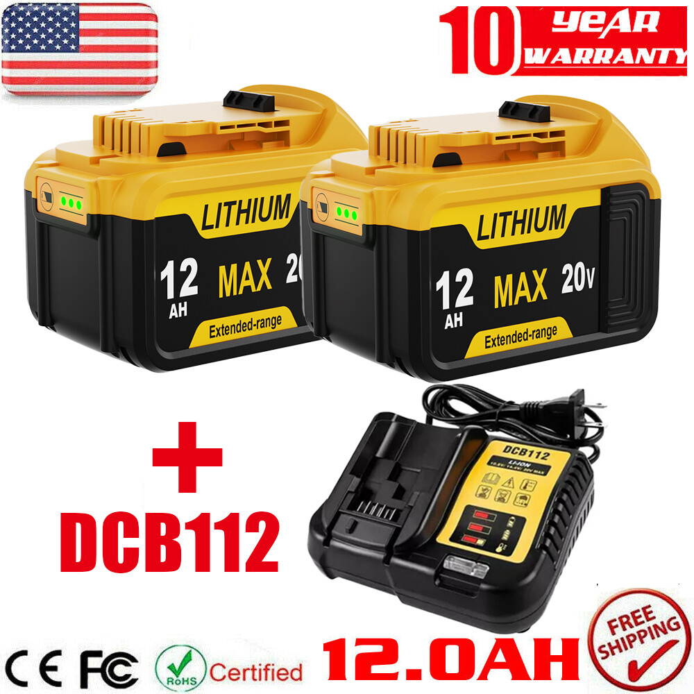 NEW PACK For DeWalt 20V 20 Volt Max 12.0AH Lithium Ion Battery DCB206-2 ...