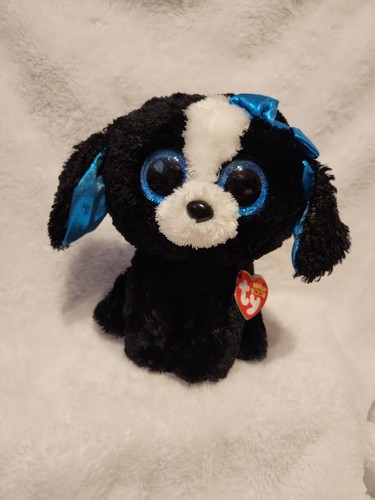 TY Beanie Boos Tracey Dog Plush NEW 2016 Blue Glitter Eyes 9in Medium ...