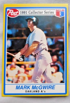 1991 Post Cereal Mark McGwire A's Baseball Card | eBay