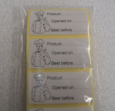 100x Food Labels - Product & Best Before Date Adhesive Labels 50mm x ...