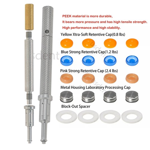 Implant Universal Retention Caps Set Insertion Extraction Tool Remove ...