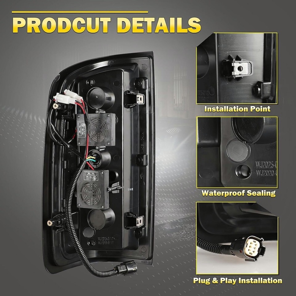 For 2015-2022 Chevrolet Colorado LED Tail Lights Rear Brake Lamps Black ...