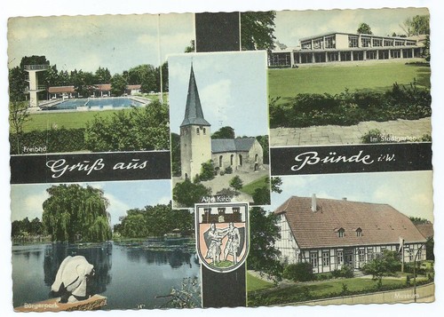 Colour Postcard of 5 Views of Bunde, Germany | eBay