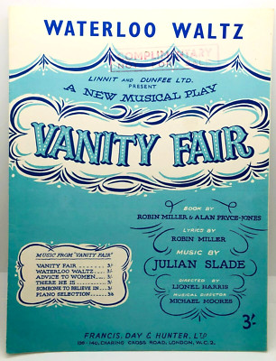 WATERLOO WALTZ - from Vanity Fair - Julian Slade - 1962 Piano Solo ...