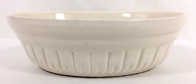 Antique 30s Mountainside Pottery MP Bowl 10" OVAL Rib IVORY White Clay ...