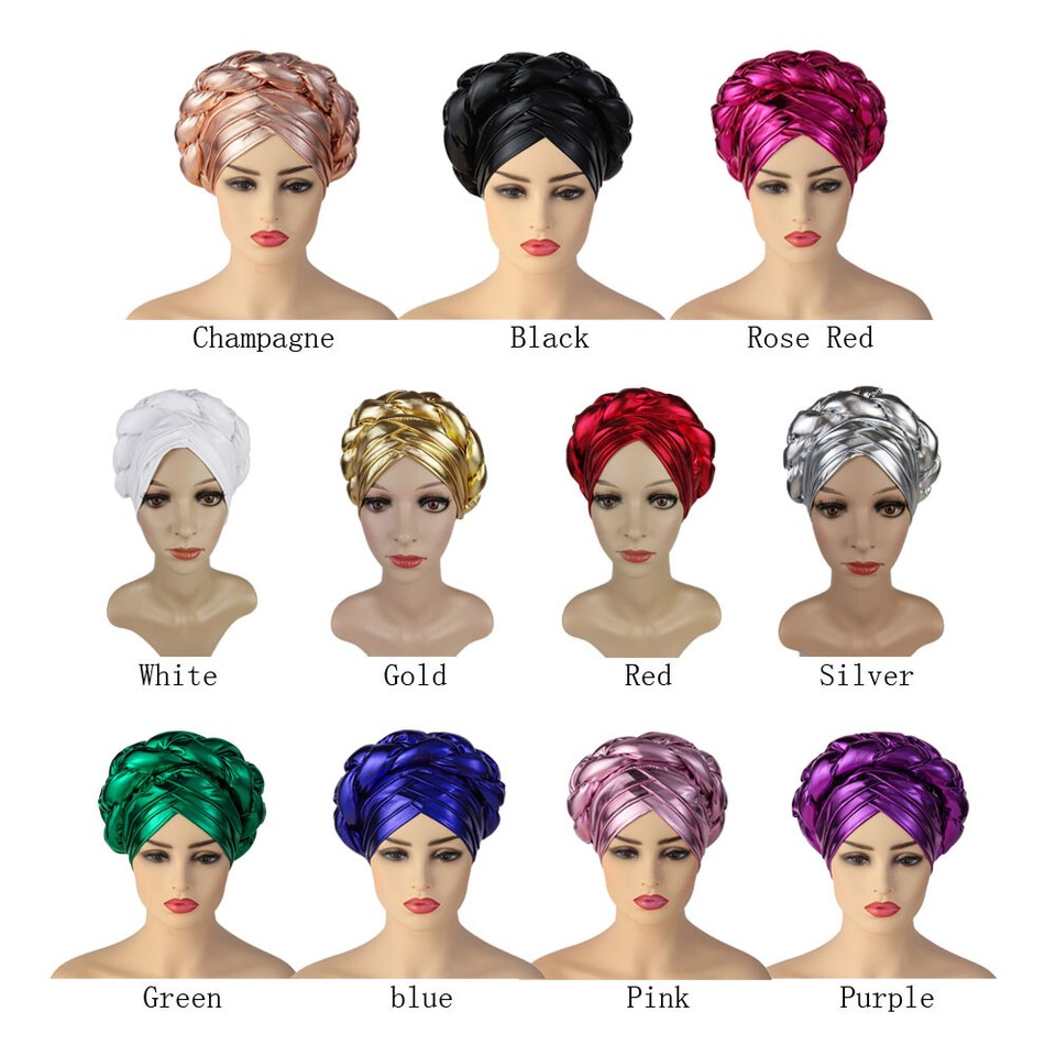 Nigerian African Auto Gele Headtie Women Braid Hat Muslim Turban Hijab ...